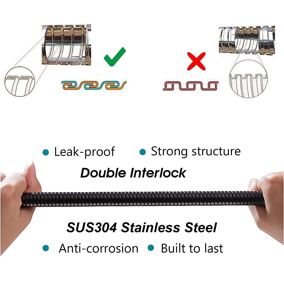 BRIGHT SHOWERS Shower Hose For Hand Held Shower Heads, 69 Inches Cord Extra Long Stainless Steel Hand Shower Hose, Ultra-Flexible Replacement Part with Brass Insert, Oil Rubbed Bronze