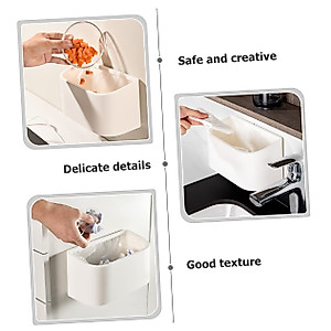 Healeved Simple Trash Bin Wall-Mounted Trash Can White Trash Bin Cabinet Sink Pp