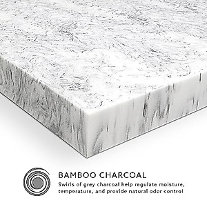 BioPEDIC 4-Inch Bamboo Charcoal Infused Memory Foam Mattress Topper - Full