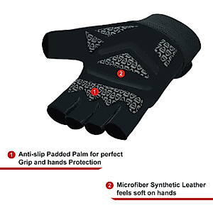 ROBOX Workout Gloves for Men and Women - Reinforced Palm Exercise, Training, Gym Gloves for Weight Lifting (Large)