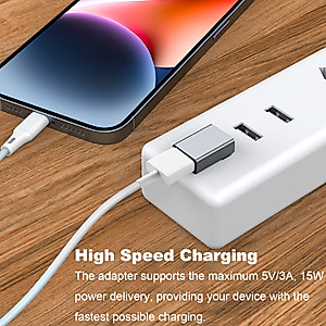 AreMe 90 Degree USB 3.0 Adapter 2 Pack, Upward Angle USB A Male to Female Converter Extender for PC, Laptop, USB A Charger, Power Bank and More (Grey)