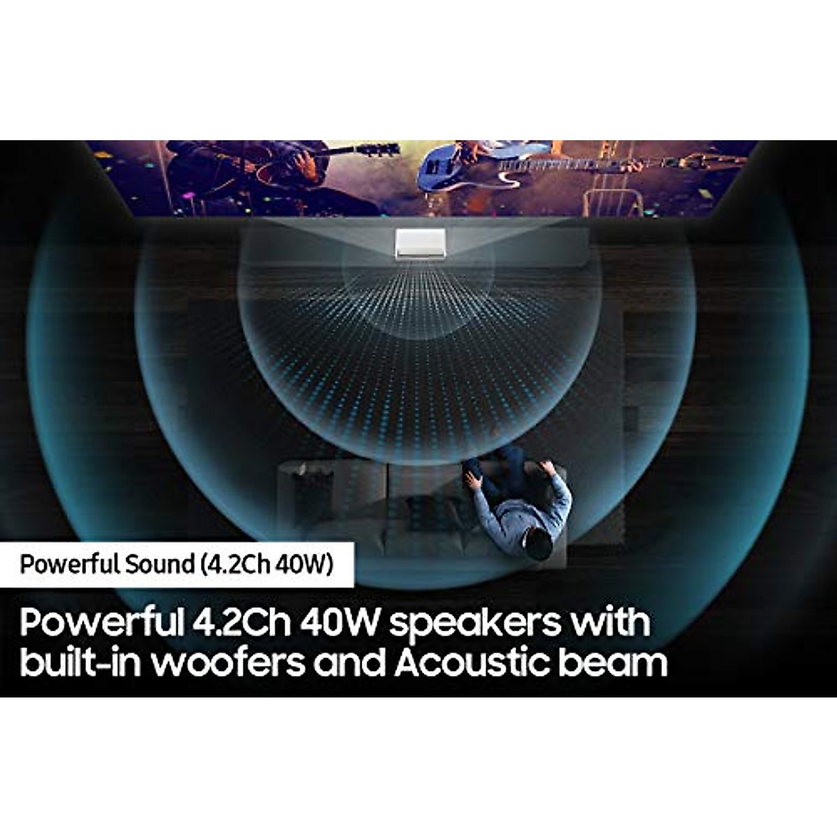 Samsung SP-LSP9T 130" The Premiere 4K Smart Laser Short-Throw with a Elite Screens AR123H-CLR3 123" Aeon Edge-Free CLR 3 Series Projector Screen (2021)