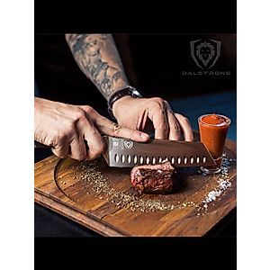 Dalstrong Santoku Knife - 7 inch - Vanquish Series - Forged High Carbon German Steel - POM Handle - Razor Sharp Kitchen Knife Gift- Asian Vegetable Knife - NSF Certified