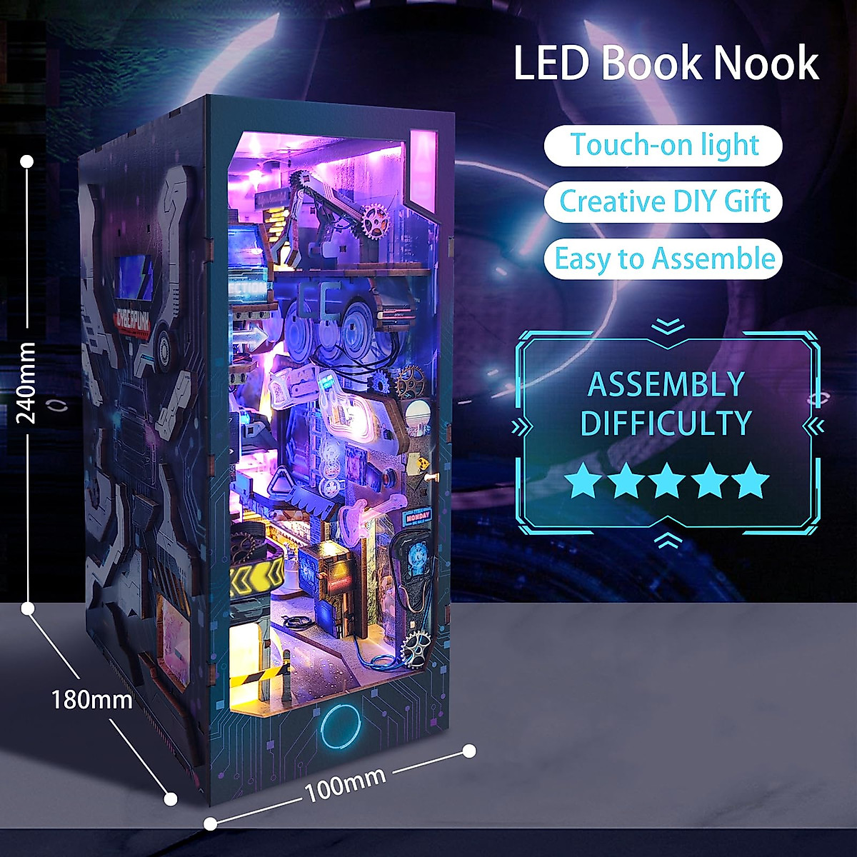 Kisoy Dollhouse Miniature with Furniture Kit, Handmade DIY House Model for Women and Men's Gift (Smile Eatery)