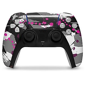 WraptorSkinz Skin Wrap compatible with Sony PS5 DualSense Controller Abstract 02 Pink (CONTROLLER NOT INCLUDED)