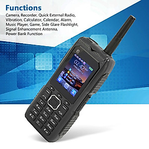 Heayzoki 2G Seniors Cell Phone, 4 SIM Card 2G Retro Phone with Detachable Antenna Pole, 2.4 Inch HD Screen, Big Loud Speaker, 10000mAh Battery, LED Flashlight (Black)