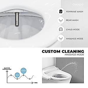 CUCKOO CBT-N1030EW Tankless Electronic Elongated Seats Electric Bidet, White