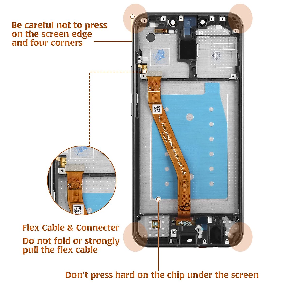 Compatible with Huawei Mate 20 Lite SNE LCD Display Screen Replacement,for Huawei Mate 20 Lite SNE LX1 LX2 LX3 Display LCD Panel Repair Parts Kit,with Tempered Glass+Tools(Black) (Black with Frame)