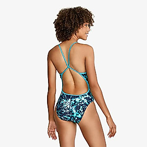 Speedo Women's Standard Swimsuit One Piece ProLT Flipback Printed, Bleach Peacoat, 34