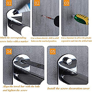 Bathroom Storage Bathroom Accessory 3 Tier Hanging Towel Rails Wall Mountable, SUS304 Stainless Steel Retractable 50-90cm Towel Rack Drill Free Towel Storage Rail for Bathroom and Kitchen