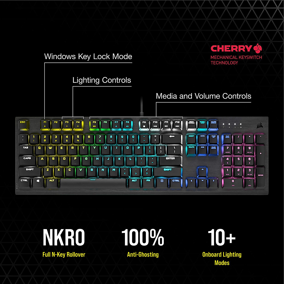 Corsair K60 RGB Pro Low Profile Mechanical Gaming Keyboard - Cherry MX Low Profile Speed Mechanical Keyswitches – Slim and Streamlined Durable Aluminum Frame - RGB Backlighting (Renewed)