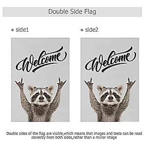 Tarity Funny Animals Raccoon Garden Flag Double Sided 12x18 Inch Yard Flag Festival Polyester Decorative Home Farmhouse Patio Outdoor Flags