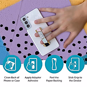 Universal Grip for Most Smartphones, Mini Tablets and Cases, Blue Colored Base with Black Strap, LH-01Blue