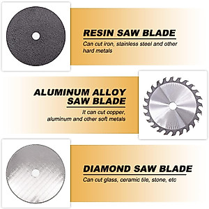 Yaegoo 4" Mini Table Saw, 60W 110V Portable Miter Saw Hobby Table Saw Bench Electric Cutting Machine for DIY Handmade Woodworking Crafts, 3 Blades