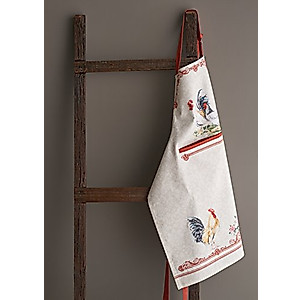 Maison d' Hermine Campagne 1 Piece 100% Cotton Apron with an Adjustable Neck & Visible Hidden Centre Pocket with Long Ties for Women/Men Chef (27.50"x31.50")