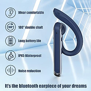 ESSONIO Headphones Bluetooth earpiece Wireless Headphones with mic Cell Phone Noise Canceling earpiece Hands-Free Headset…