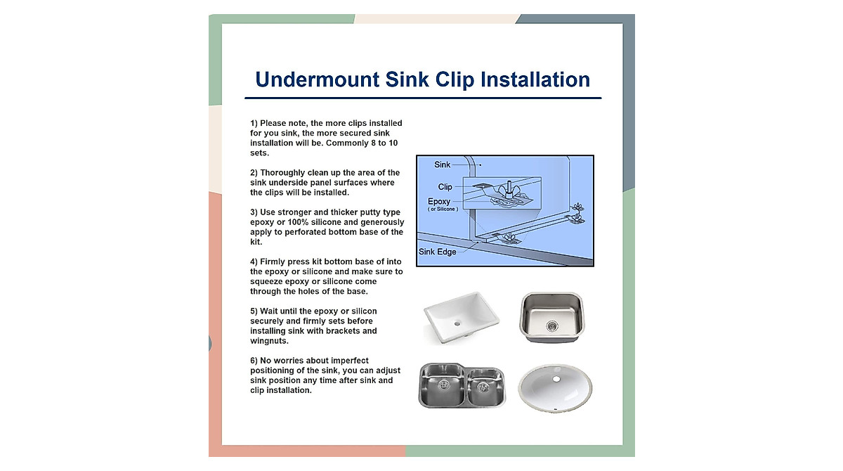 Undermount Sink Bracket Clip, Universal Heavy Duty Epoxy Undermounting ...