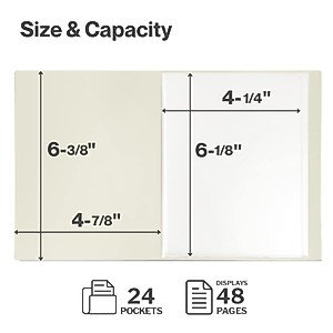 CRANBURY Small Picture Book for 4x6 Photos - (Black, 2 Pack), 4 x 6 Portfolio Binder with Customizable Cover, 24 Pages Hold 48 Pictures, Art Presentation Folder for Postcards, Kids Photo Albums 6x4