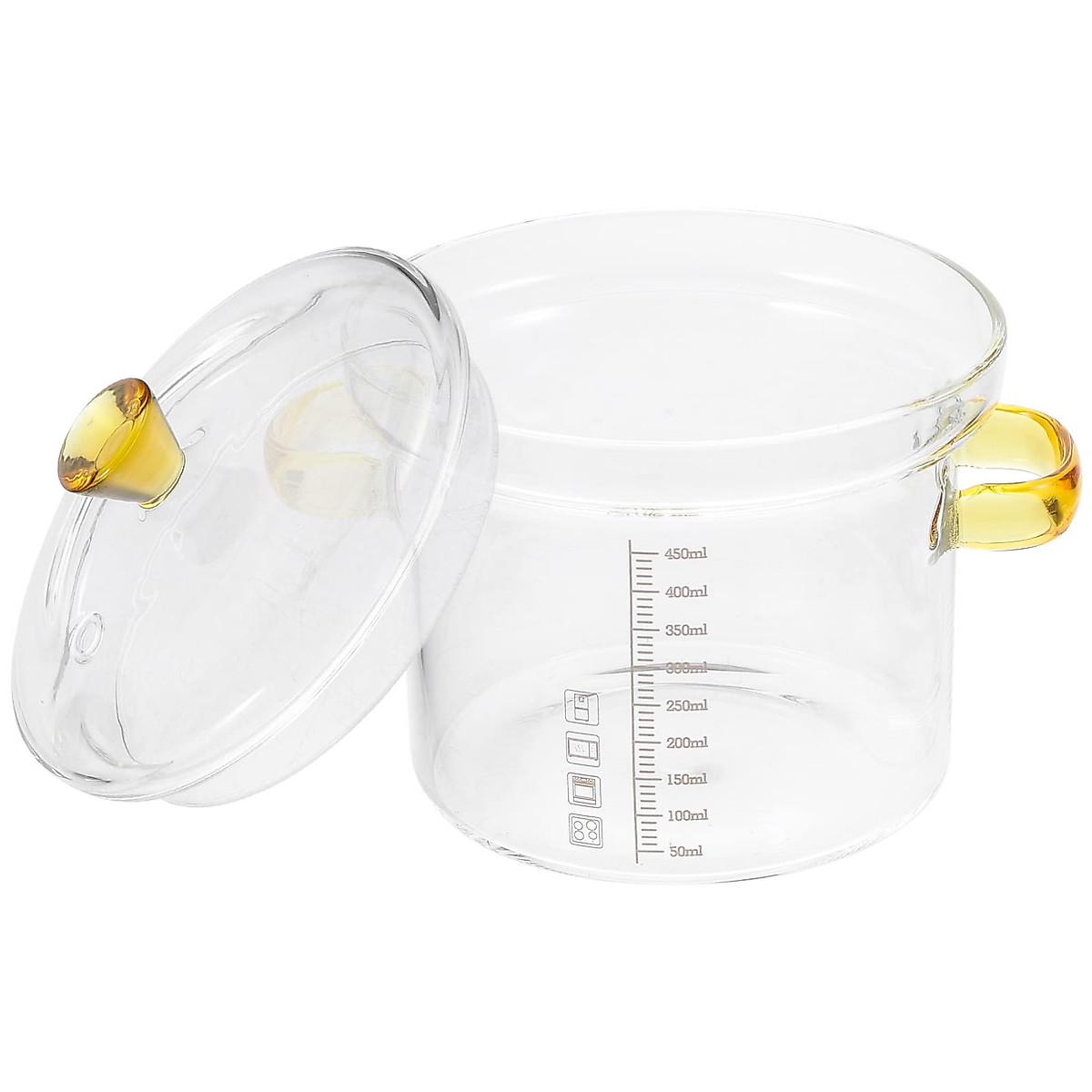 CALLARON Pots for Cooking with Lids Saucepan with Cover Simmer Pot Milk Pot -resistant Stovetop Pot And Pan with Lid for Soup Milk Baby Food 450ml