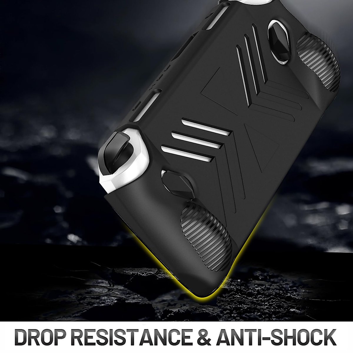 SOATUTO Case for ROG Ally Game Console Silicone Hard Case Back Cover Anti-Scratch Drop-Proof Non-Slip Protective Case for 2023 ASUS ROG Ally Game Console Shockproof Protective (Black)