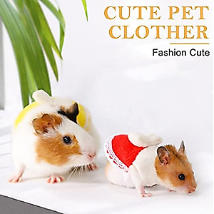 Guinea Pig Santa Christmas Costume Rabbit Christmas Clothes Small Animal Guinea Pig Warm Vest Clothes Costume Soft T-Shirt for Puppy Kitten Pig Rabbit Ferret Xmas Party Supply