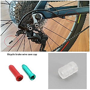 The Lord of the Tools 100Pcs Bike Cable End Caps Replacement Cable Crimp Terminals Aluminium Alloy Bike Cable End Crimps with O Rings Accessories for Mountain Bikes Road Bikes Folding Bikes