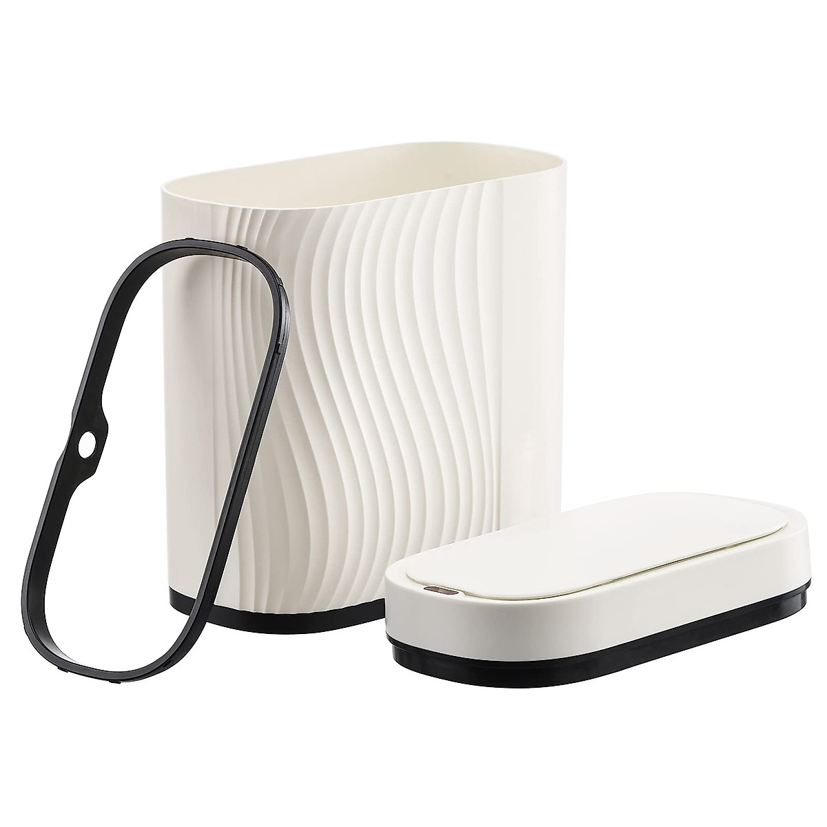 Huaqinglian 2.6gallon Small Automatic Trash can Plastic,touchless Smart Garbage can,Motion Sensor Trash can with lid for Bathroom,Kitchen,Bedroom,Office