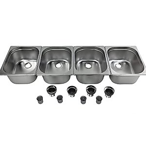4 Large Concession Sink Compartment Portable Stand Food Truck Trailer