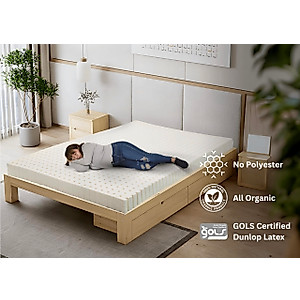 ORGANIC TEXTILES Organic Latex Mattress Topper with Cotton Cover - Made in USA (2 Inches Queen, Soft)