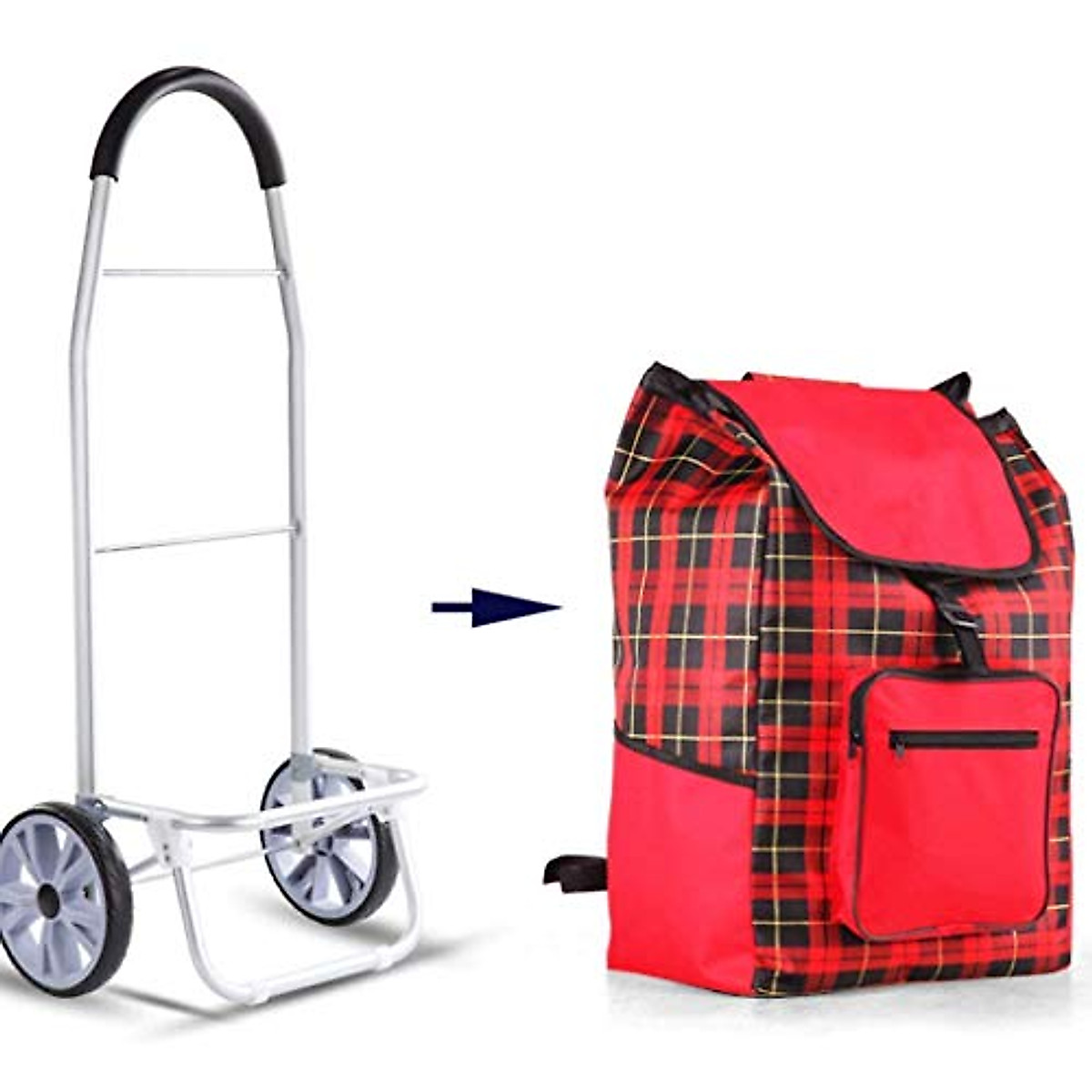JF-XUAN Cart Folding Portable Aluminum Alloy Hand Truck car Detachable Waterproof and Wearable