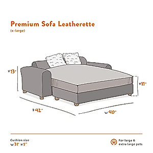 Moots Premium Leatherette Pets Sofa, Personalized, Espresso, X-Large