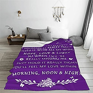 I Love You Grandma Gift Blanket Soft Throw Great Grandmother Gifts for Grandma Nana Gifts from Grandkids for Birthday Mothers Day Wrap Your Grandmother with Love and Inspirational Words 50" x 60"