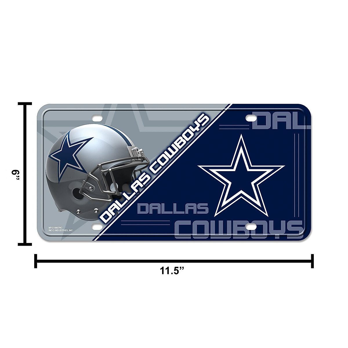 Rico Industries NFL Dallas Cowboys Unisex Dallas Cowboys License Plate Metaldallas Cowboys License Plate Metal, Team Color, One Size (6734513429)