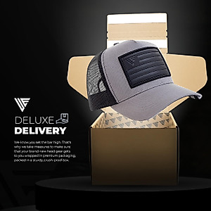 Urban Effort Snapback Trucker Hat | Breathable Mesh Baseball Cap for Men & Women Adjustable Fit American Flag Hat for Casual (Gray)