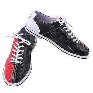 NGARY Mens Lawn Bowls Trainers Breathable Lightweight Bowling Shoes for Right Handed Bowlers,Red,8