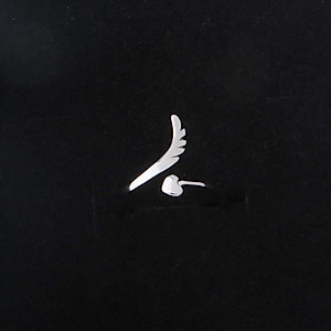 WUSUANED Open Adjustable Guardian Angel Wing Heart Finger Ring Fashion Exquisite Jewelry for Women (angel wing ring)