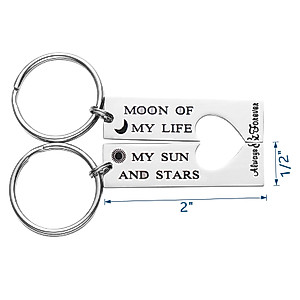 LParkin His and Her Keychains Moon of My Life My Sun and Stars Jalan Atthirari Anni Shekh Ma Shieraki Anni