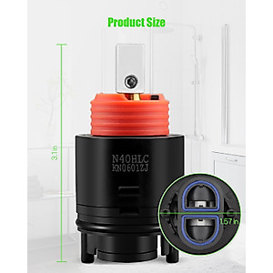 Urnqowuy N40HLC Shower Cartridge Fit for RK7300-CART-3P and HL-40 Shower Cartridge, Type F 40 mm Shower Cartridge Fit for Z-7300 Temp-Gard III Series Single Handle Tub and Shower Faucets Valve