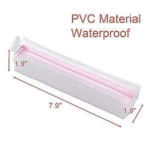 WOLUNSI Plastic Pen Bag Pencil Case Makeup Tool Bag Storage Pouch Purse 4 Colors/ Package