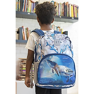 Picture Changing Lenticular Dinosaur Backpack for Boys – Elementary and Middle School Hologram Backpack (Sharks)