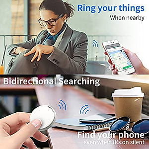 Key Finder Locator, Tracker for Keys and Wallets 2 Pack Two-Way Anti-Lost Alarm Phone Finder with Key Chain and Silicone Protective Case, Fit for Android/iOS (White)