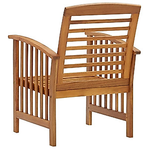 BUKSCYJS Wood Patio Chairs, Garden Chairs, Patio Chairs 2 pcs, Robust and Durable Suitable for Patio, Patio, Garden, Porch, Balcony Solid Acacia Wood