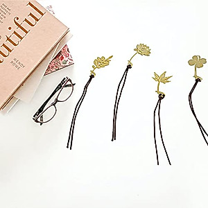 Teaseniy Hollow Metal Bookmarks, 8 Pcs Pretty Bookmarks Set with Lanyard Book Markers for Book Lovers Writers Readers Children Teens Adults