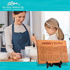 Blue Ridge Mountain Gifts Personalized Cutting Board - Laser Engraved Wooden Chopping Boards, Measurement Conversions for Counter Display and use