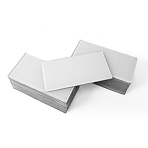 Art3d 40-Piece Peel and Stick Glass Tiles for Kitchen Backsplash, 3" x 6" White Subway Backsplash Tiles