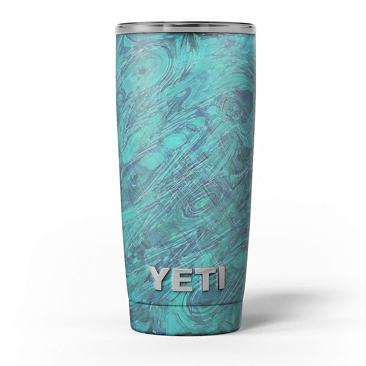 Design Skinz Teal Slate Marble Surface V48 - Skin Decal Vinyl Wrap Kit compatible with the Yeti Rambler Cooler Tumbler Cups