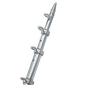 TACO Marine OT-0442VEL15 Aluminum Tele-Outrigger Pole - 1-1/8" x 15', Silver/Silver