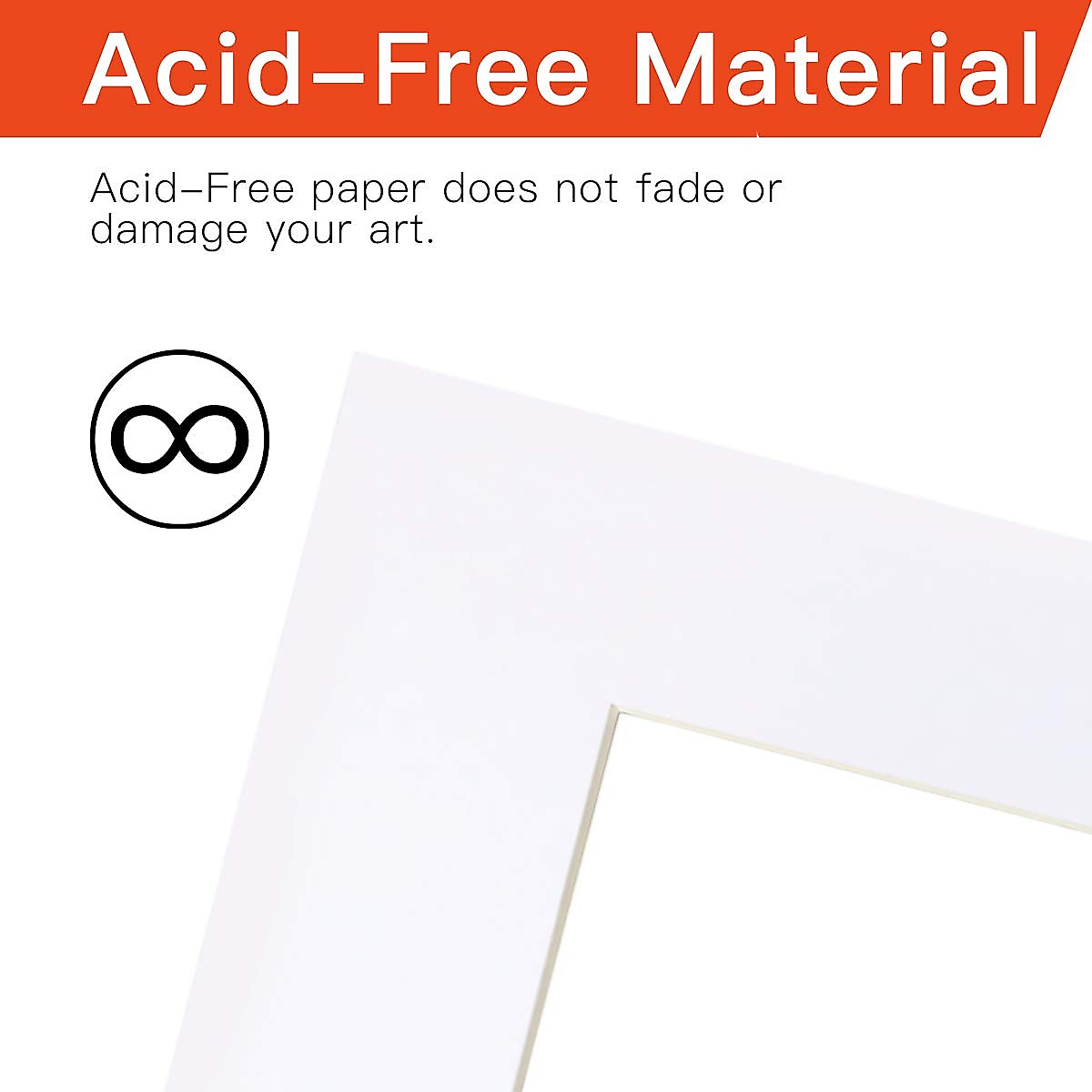 Betus 8x10 White Picture Mats, Acid Free, 1/16 Inches Thickness, White Core Bevel Cut Frame Mattes for 5x7 Pictures - Pack of 10