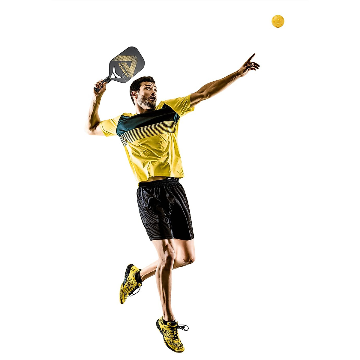 Matrix Pickleball Paddle Explore 002 - Graphite Textured Surface - Diamond Cutting Air Dynamic Throat Pickleball Elongated Rackets with Large Sweet Spot, More Power & Reach