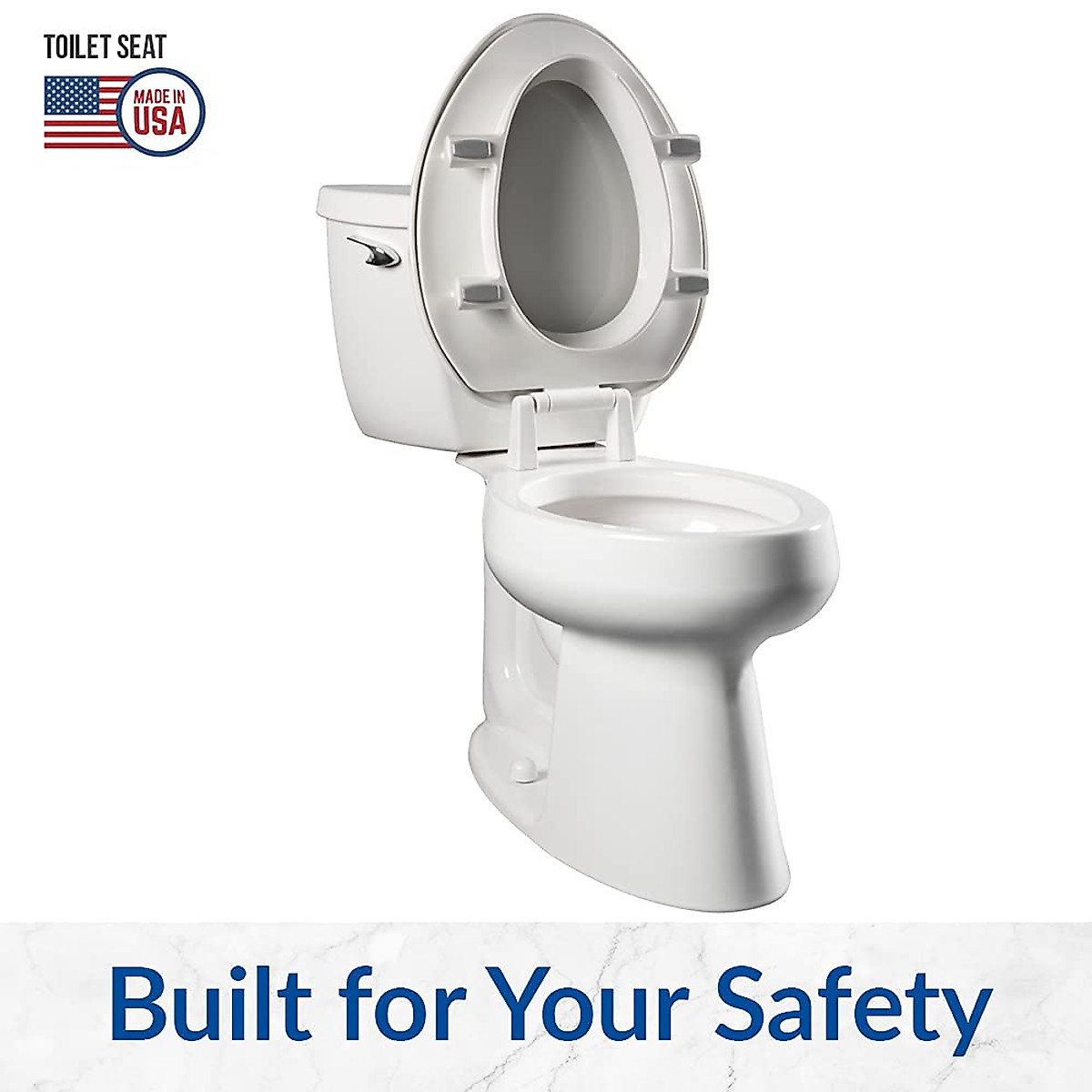 Bemis Assurance 3" Raised Toilet Seat with Clean Shield, Elongated, White